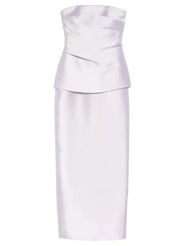 Solace London Lucille Strapless Layered Maxi Dress - Purple