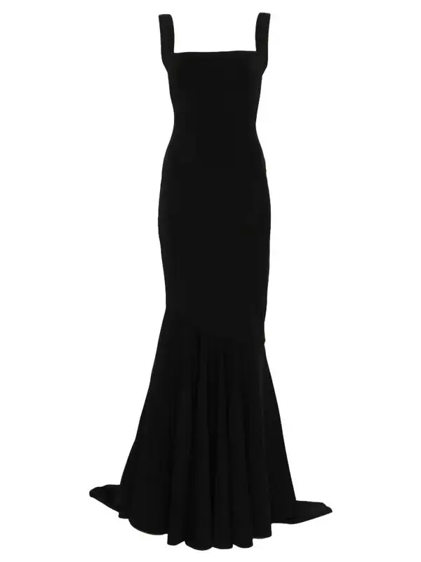 Solace London Lottie Square-neck Maxi Dress - Black