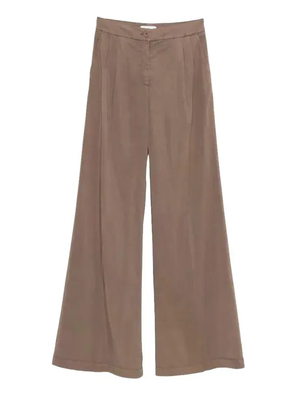 VIA MASINI 80 Button Pleat Trousers - Brown