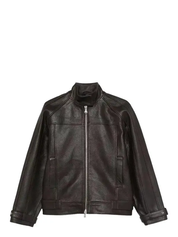WON HUNDRED Linea Leather Jacket - Brown