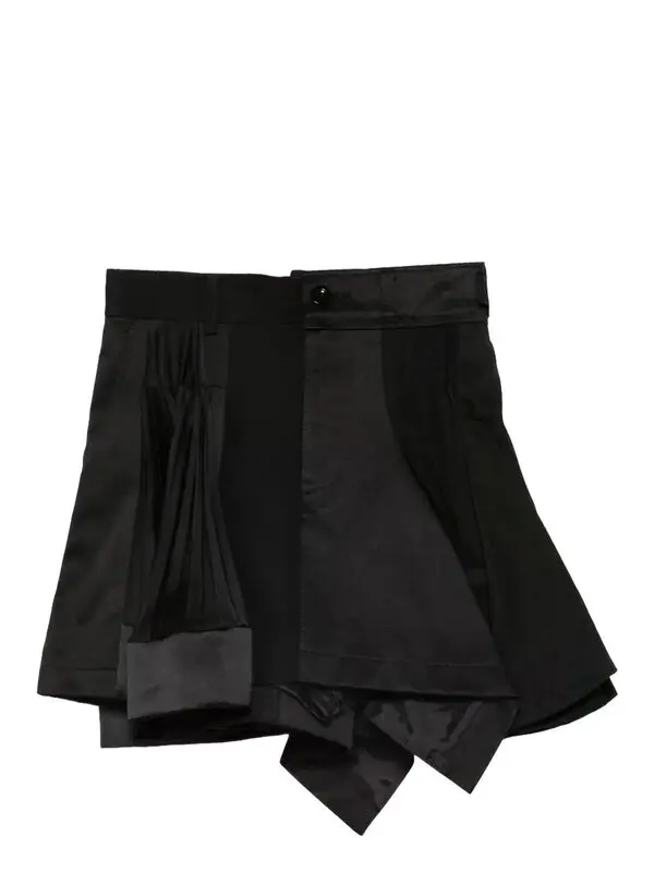 Sacai Panelled Pleated Skirt - Black