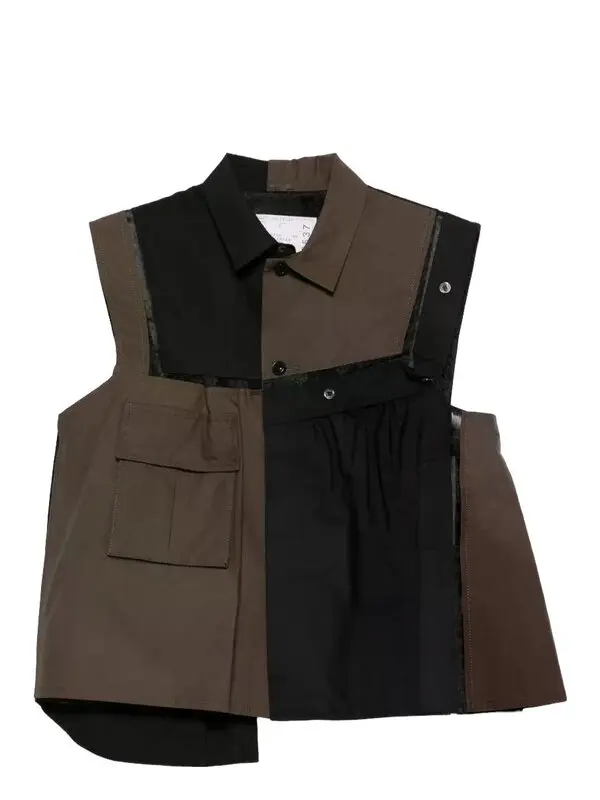 Sacai Sleeveless Pocket Shirt - Green