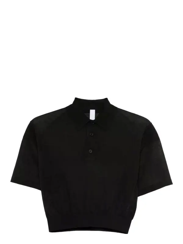 CFCL Ribbed Detail Polo Shirt - Black