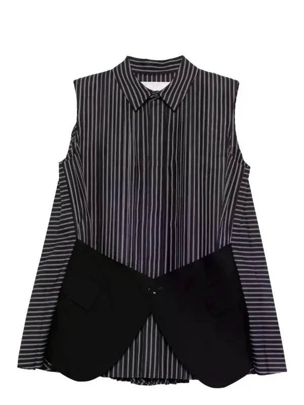 Sacai Striped Pocket Shirt - Blue