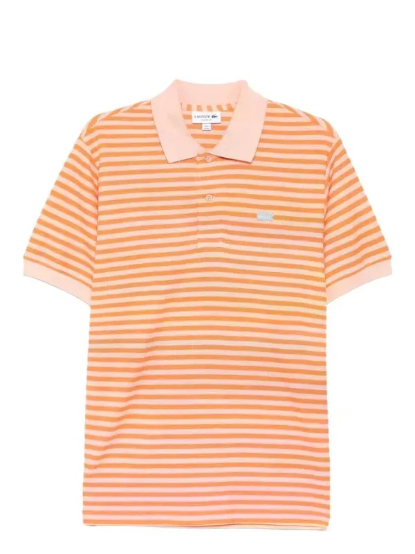 Lacoste Striped Polo Shirt - Orange
