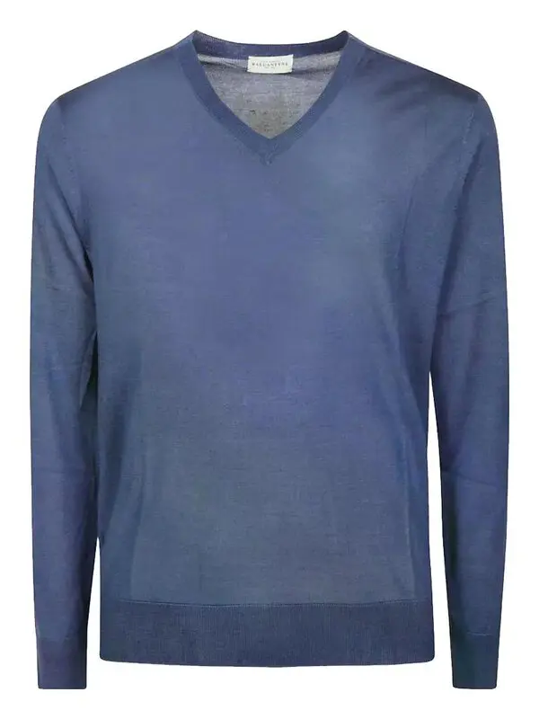 BALLANTYNE Long-sleeve V-neck Sweater - Blue