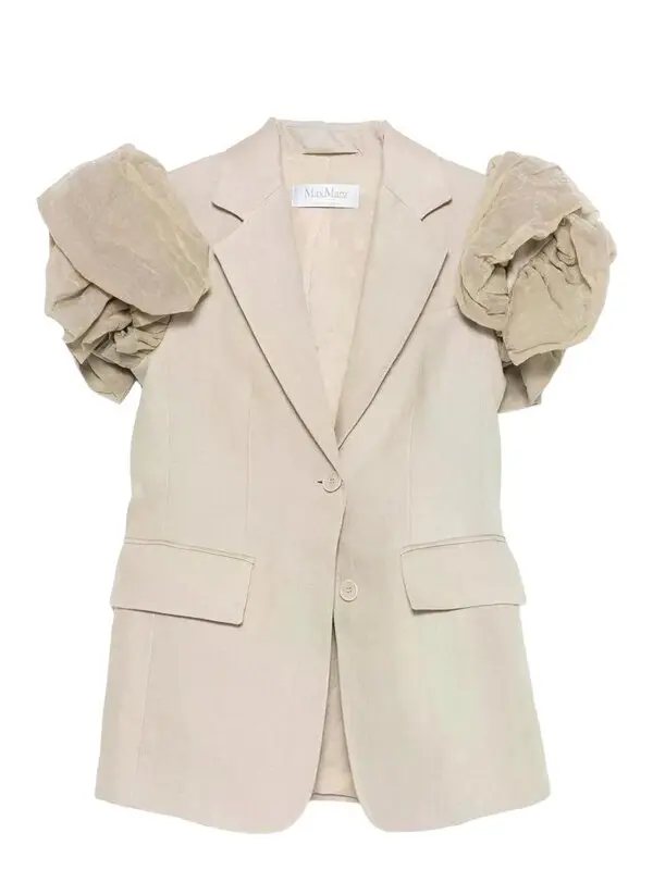 Max Mara Sabituro Ruffle Sleeve Gilet - Neutrals