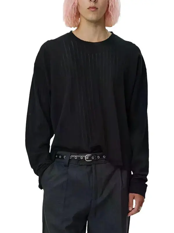 MFPEN Lace Stripe T-shirt - Black