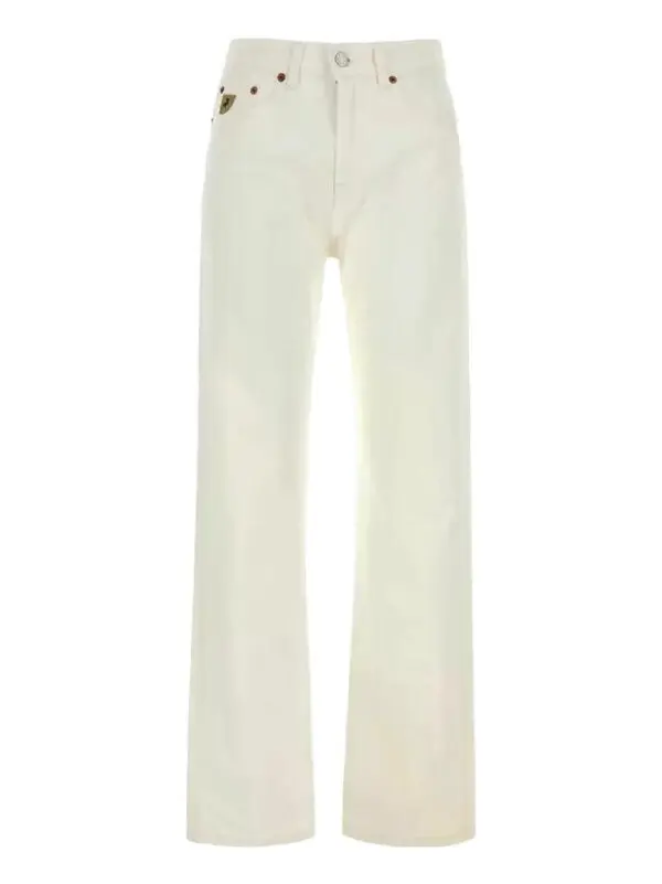 LOIS Logo Patch Straight Leg Jeans - Neutrals