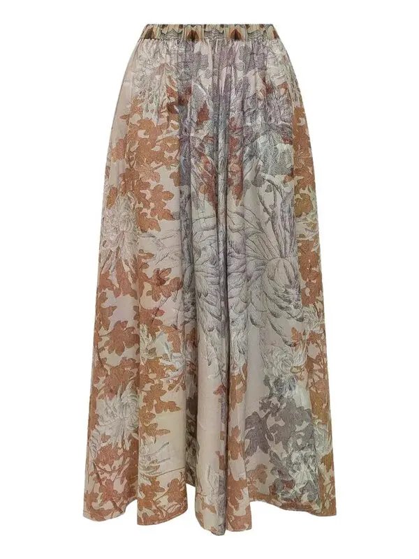 PIERRE-LOUIS MASCIA Tetris Floral Maxi Skirt - Neutrals