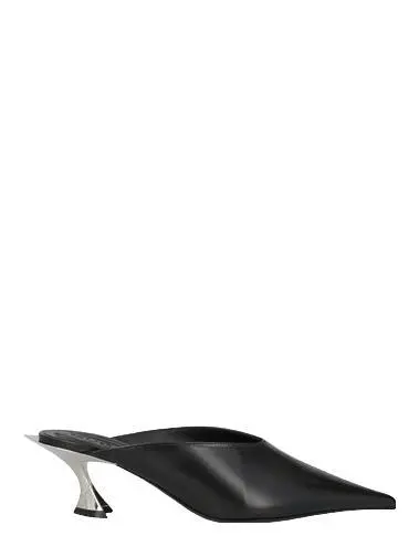 MUGLER Leather Mules - Black