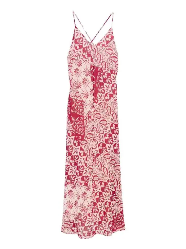 Marella Radura Floral Cami Midi Dress - Red