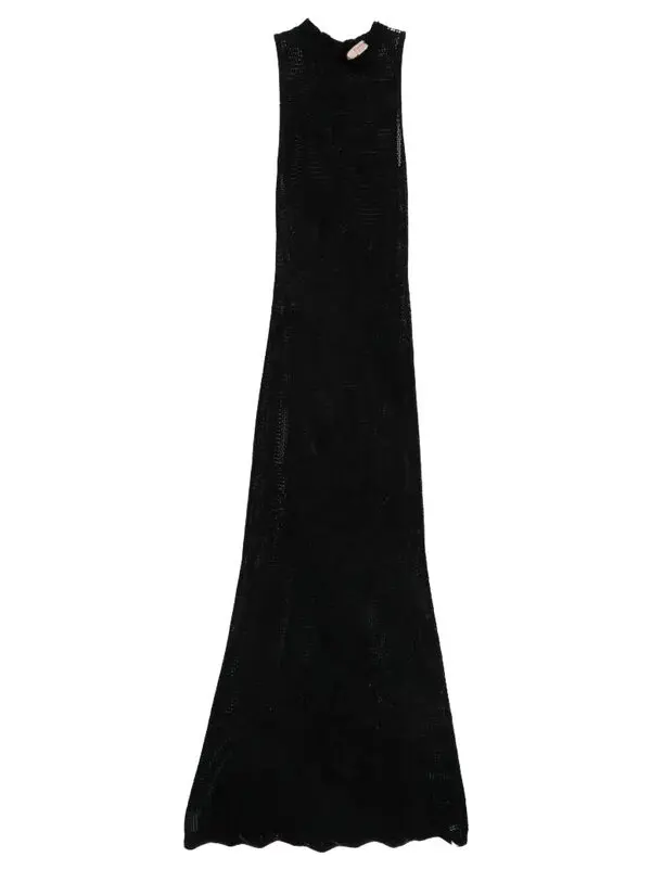 TWINSET Round-neck Maxi Dress - Black