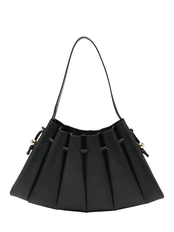 THEMOIRE Calipso Gathered Shoulder Bag - Black