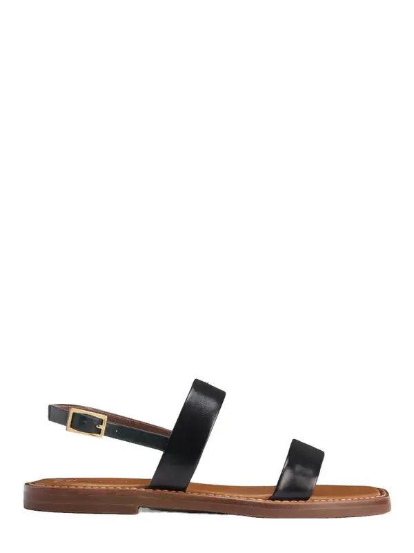 GIUSEPPE ZANOTTI Calf Leather Strap Sandals - Black