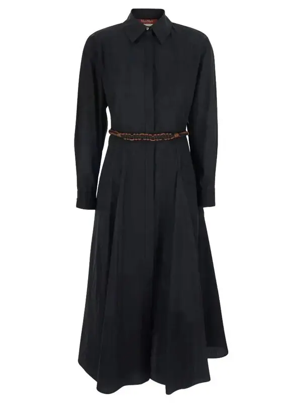 Max Mara Belted Midi Shirt Dress - Black