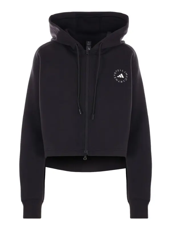 Adidas By Stella McCartney Logo Cotton Hoodie - Black