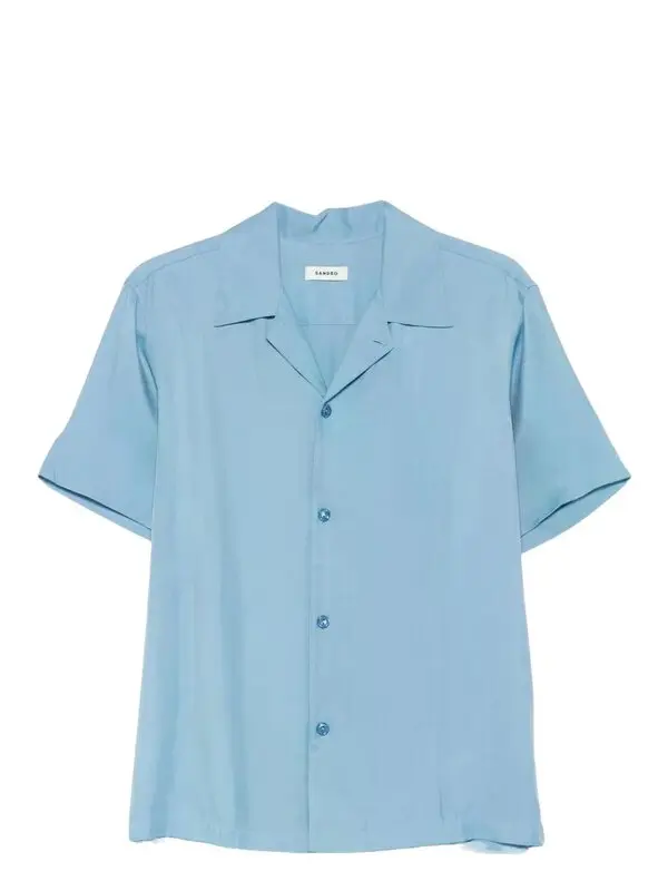 Sandro Loose-fit Shark Collar Shirt - Blue
