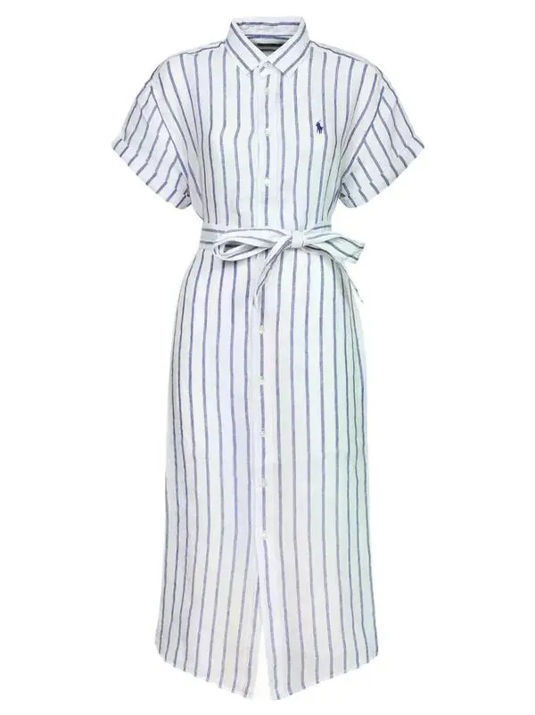 Polo Ralph Lauren Striped Midi Shirt Dress - Blue