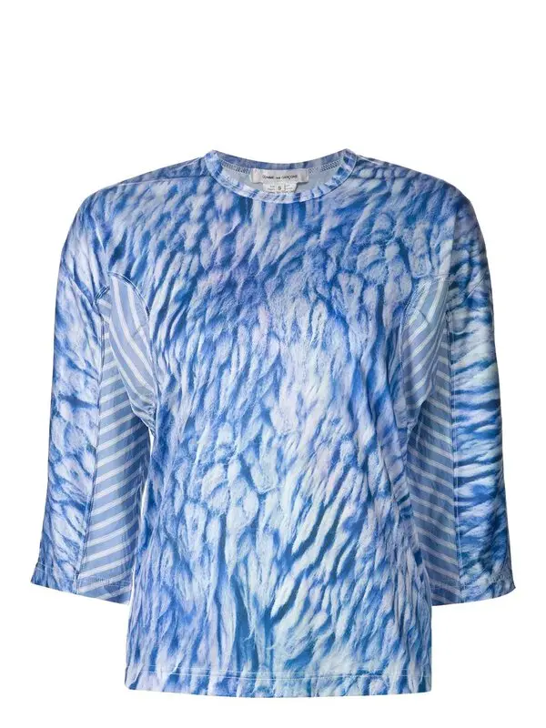 Comme Des Garçons Abstract Print Blouse - Blue