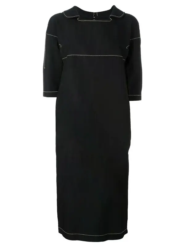 Comme Des Garçons Boxy Fit Collared Dress - Black