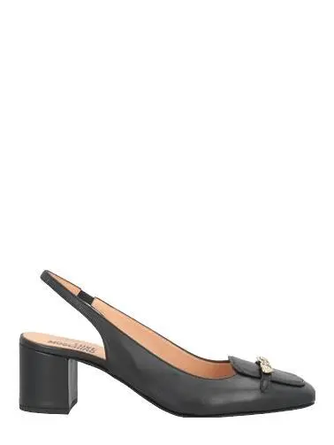 Moschino Leather Slingback Pumps - Black