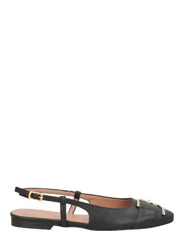 BALDININI Leather Slingback Ballet Flats - Black