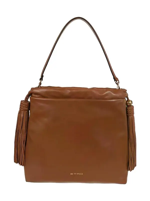 Etro Kalispera Leather Shoulder Bag With Tassel Detail - Brown