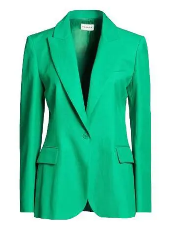 P.a.r.o.s.h Single-breasted Blazer In Viscose And Linen - Green