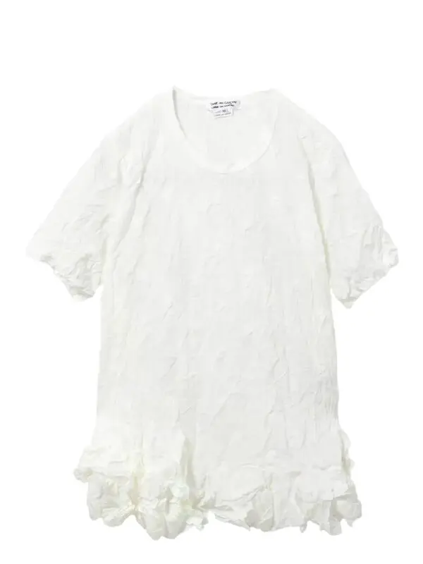 Comme Des Garçons Floral Appliqué Mesh T-shirt - White