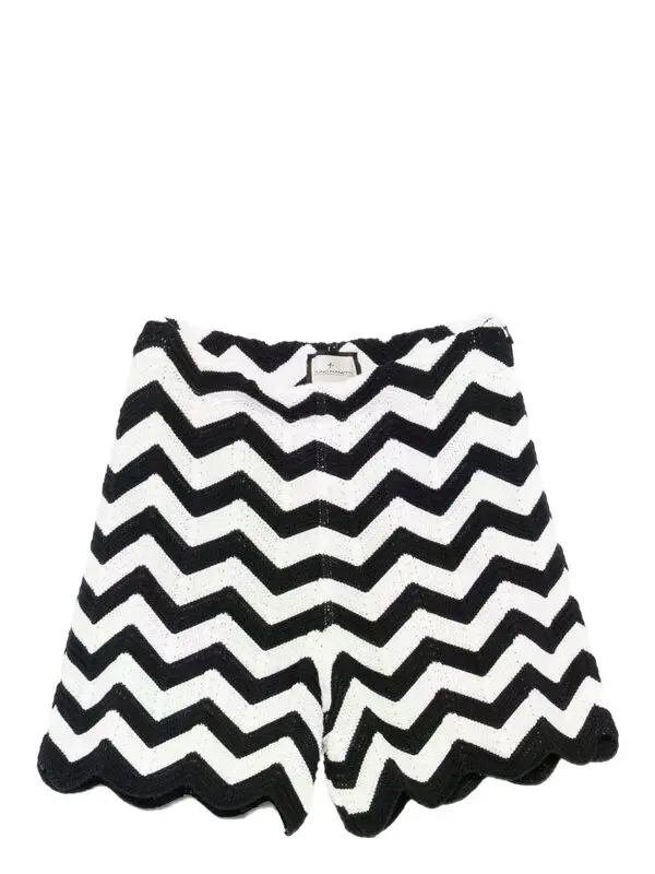 Bruno Manetti Scalloped Chevron Shorts - Blue