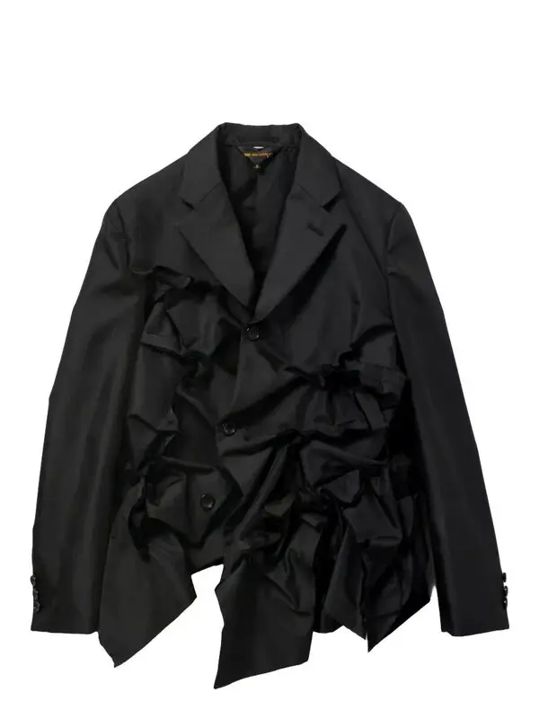 Comme Des Garçons Ruffled Notched-lapels Jacket - Black