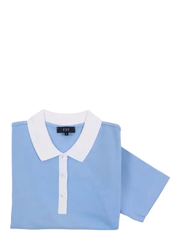FAY Logo-embroidered Polo Top - Blue