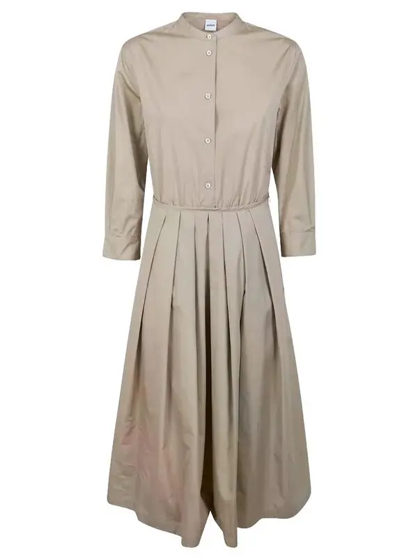 Aspesi Pleated Midi Dress - Neutrals
