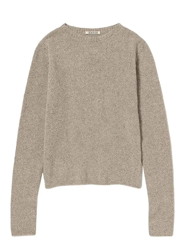Auralee Cashmere Silk Melange Knit Pullover - Tan