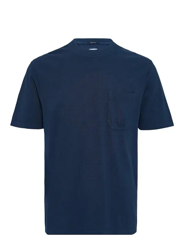 C.P. COMPANY 24/1 Piquet Pigment Dyed Short-sleeve T-shirt - Blue