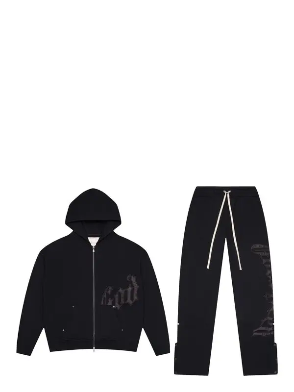 GODSPEED Og Logo Satin Sweatsuit V2 - Black