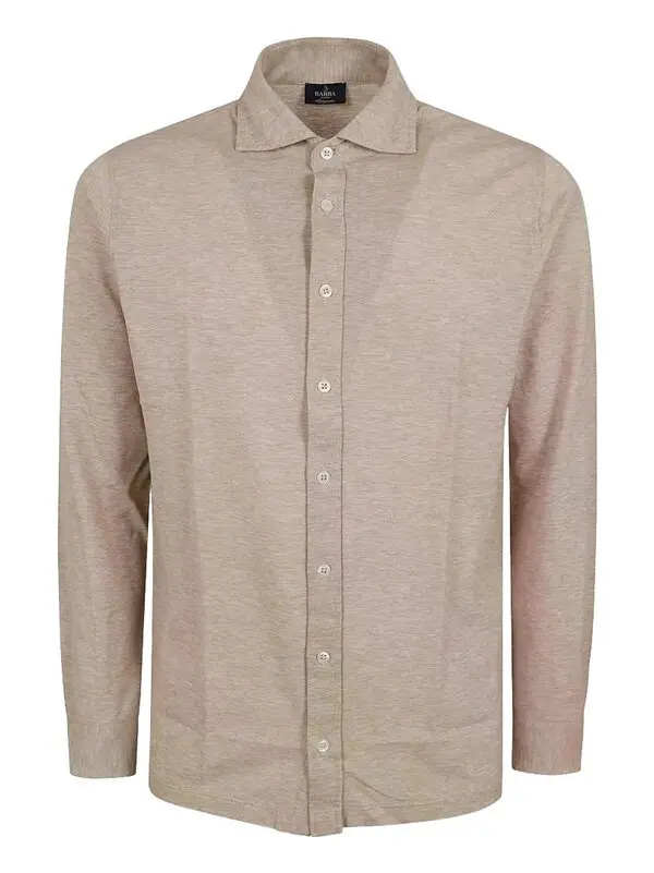 BARBA NAPOLI Buttoned Cotton Shirt - Neutrals