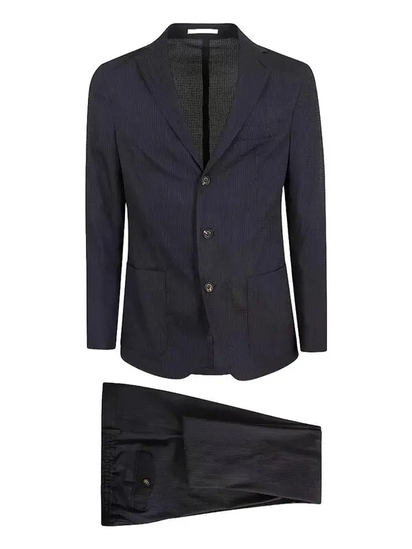 Eleventy Buttoned Suit - Blue