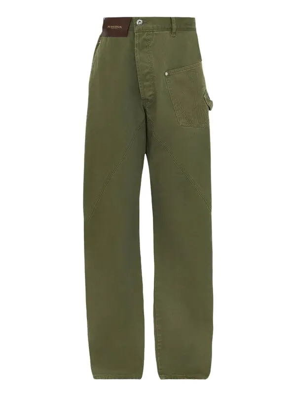 JW Anderson Twisted Workwear Straight Leg Jeans - Green