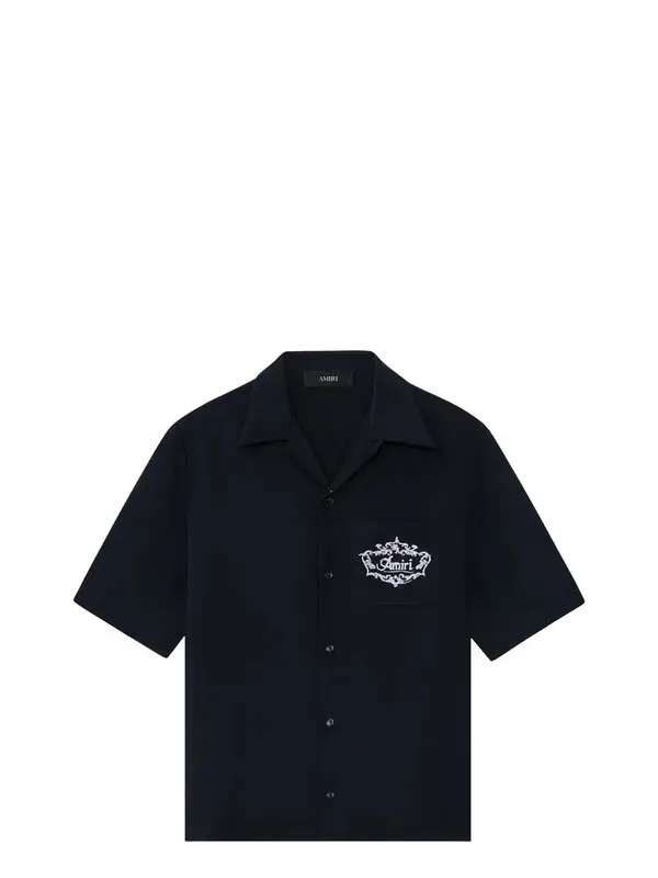 Amiri Chateau Crest Camp Shirt - Black