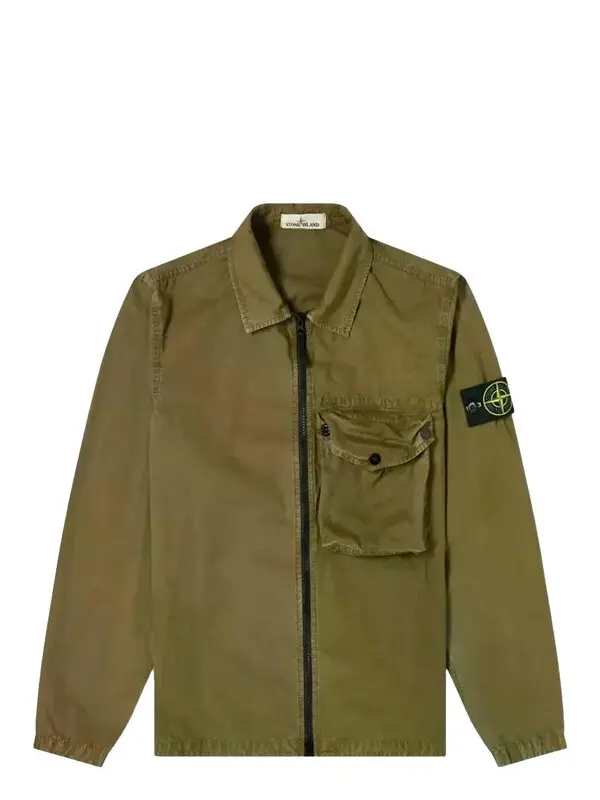 Stone Island Zip-up Pocket Overshirt - Green