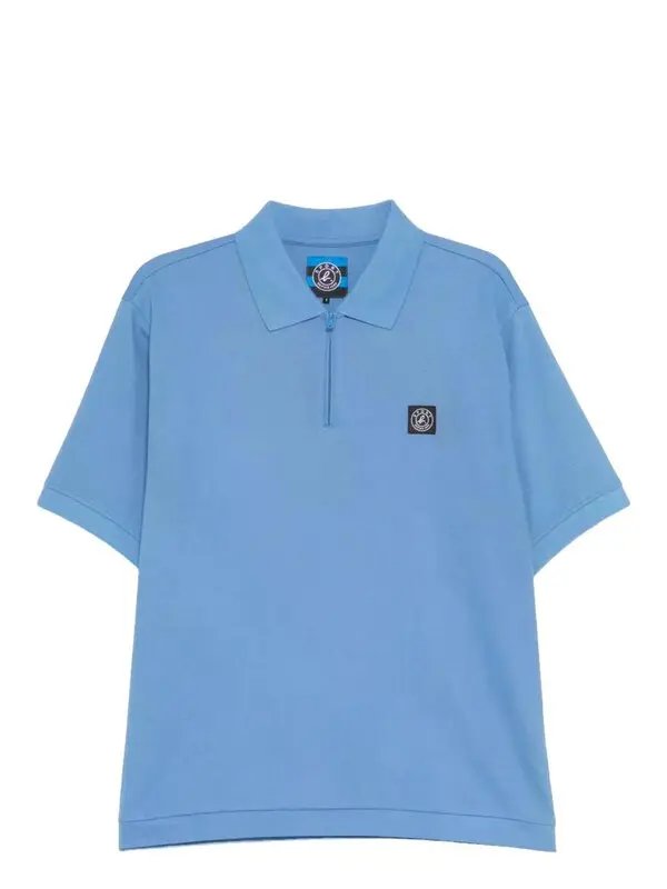 AGNES B. Logo-patch Polo Shirt - Blue