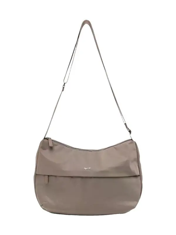 AGNES B. Logo-embossed Shoulder Bag - Brown