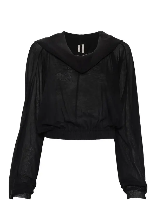 Rick Owens Cropped Hooded Tunic - Black