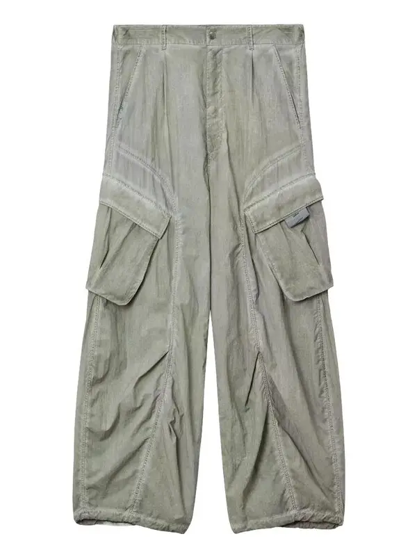 Izzue Wide-leg Cargo Trousers - Green