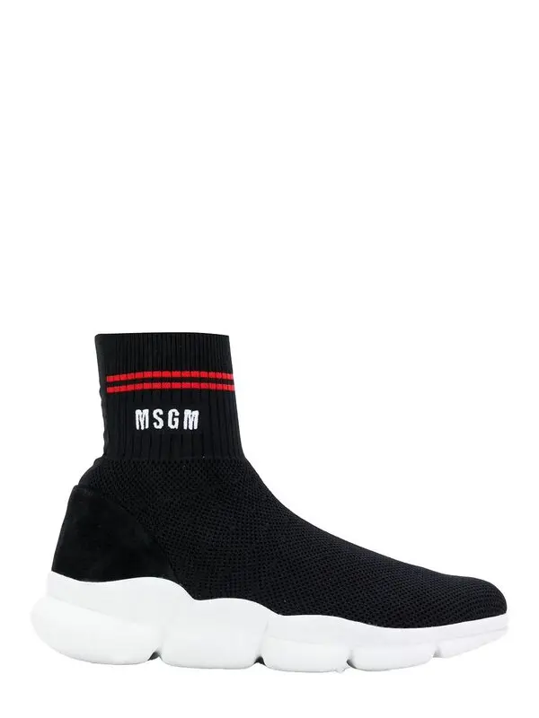 MSGM Knitted Sock Sneakers - Black