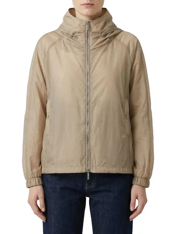 MOORER Polyester Windbreaker Jacket - Beige