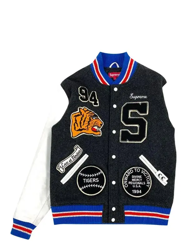 Supreme Tiger Varsity Jacket - Black