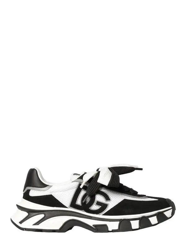 Dolce & Gabbana Dg Country Road Suede And Mesh Sneakers - White 1